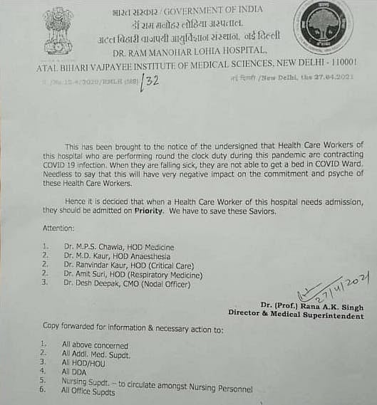 My Report Impact: Healthcare Staff To get Hospital Bed On Priority ...