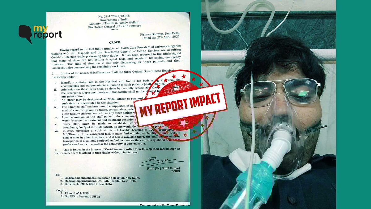 My Report Impact: Healthcare Staff To get Hospital Bed On Priority ...