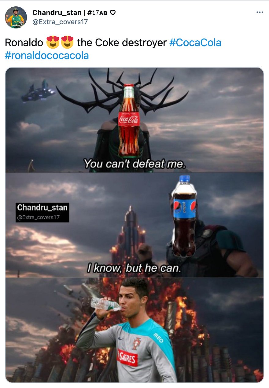 Cristiano Ronaldo Replaces Coca Cola Bottle With Water at Euro 2020 ...