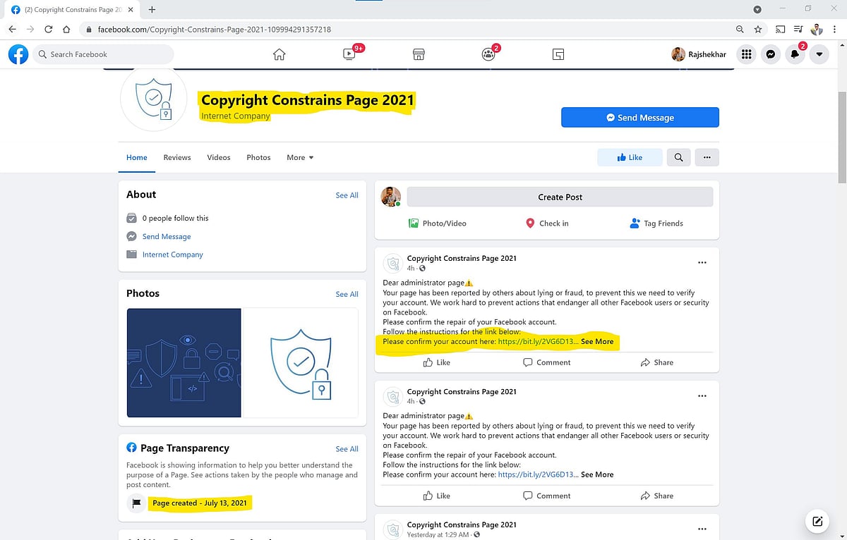 Facebook Copyright Violation Scam on Rise, Warns Security Researcher