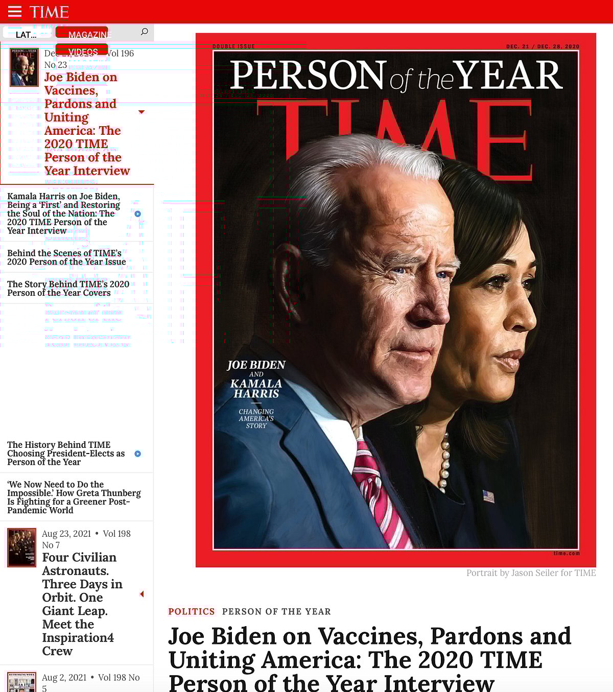 Fact Check of TIME Magazine's Cover on Joe Biden & Kamal Harris ...