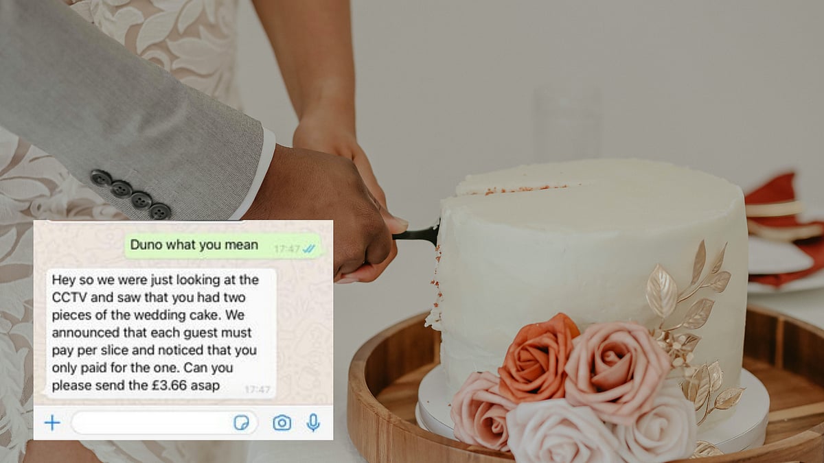 Wedding Guest Spotted Eating Extra Cake on CCTV, Gets Charged by Couple