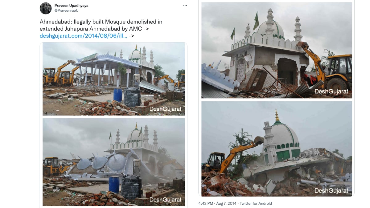Fact-Check | Old Photo of Mosque/Dargah Demolition in Gujarat Shared as ...