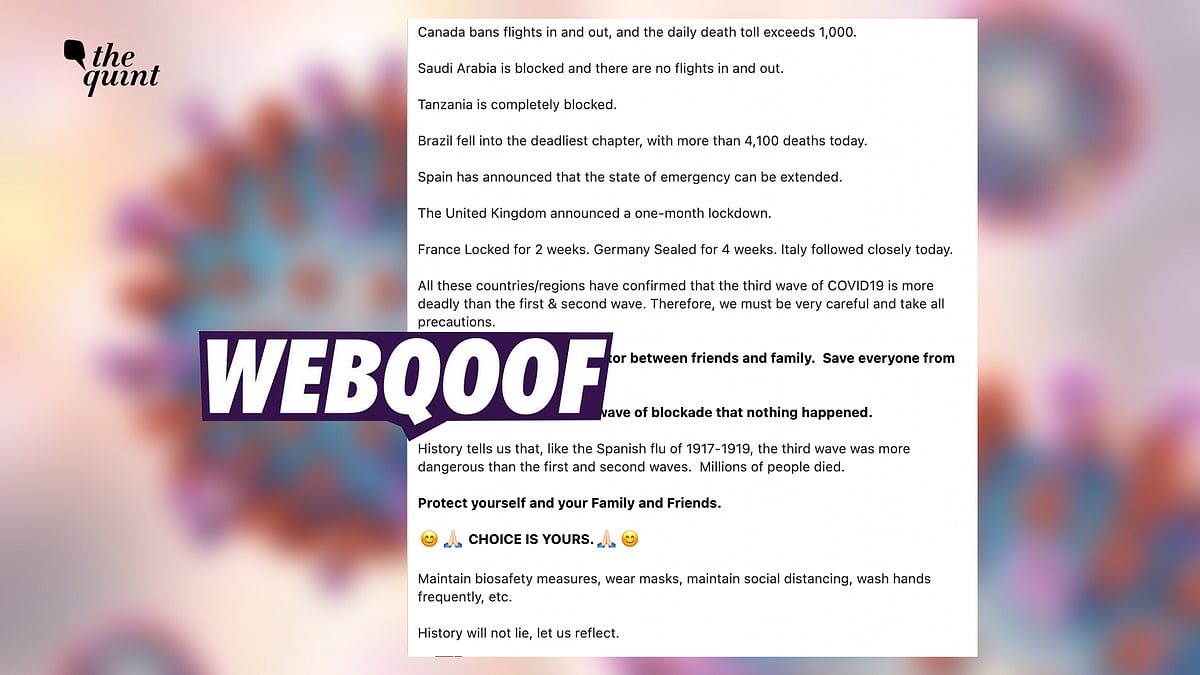 Fact Check | Viral Text Message On Countries' COVID-19 Control Measures ...