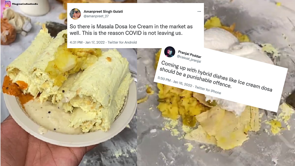 Viral Video Shows Delhi Man Making Ice Cream Masala Dosa Roll ...