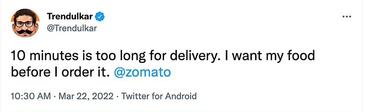 Twitter Is Calling Out Zomato’s 10 Minute Delivery Initiative Through Memes
