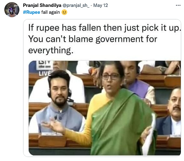 As Rupee Hits Lowest-Ever Mark of 77.69, Twitter Gets High On Memes