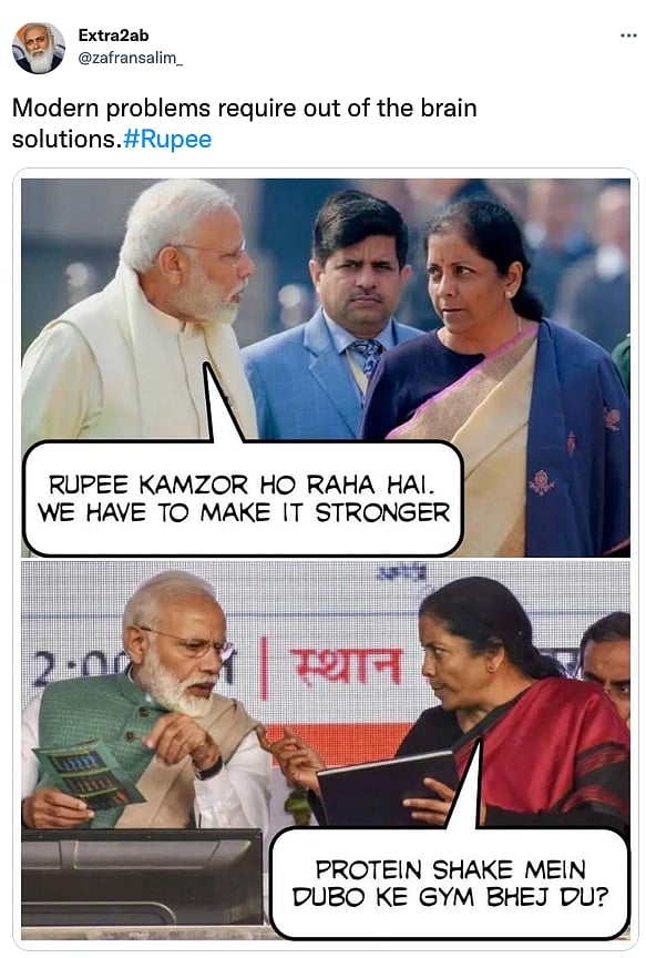 As Rupee Hits Lowest-Ever Mark of 77.69, Twitter Gets High On Memes