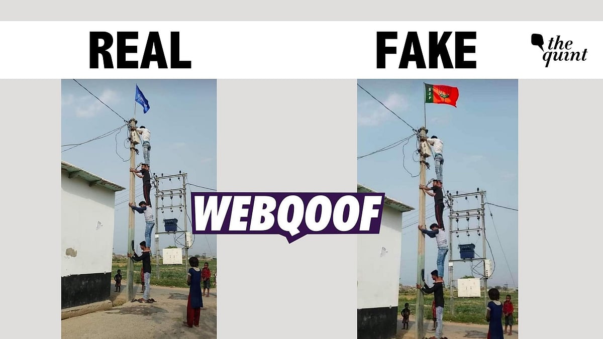 Fact-Check: Neither the BJP nor RJD Flag Was Placed Atop This Pole in ...