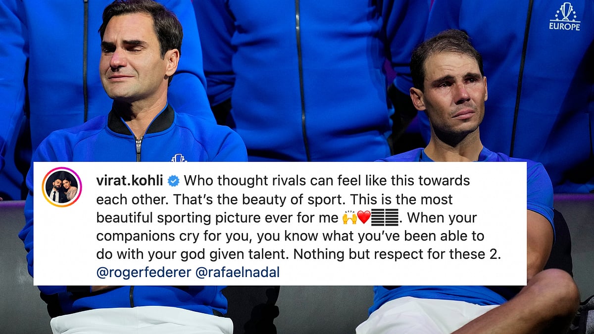 Most Beautiful Sporting Picture Virat Pens Note After Roger S Retirement