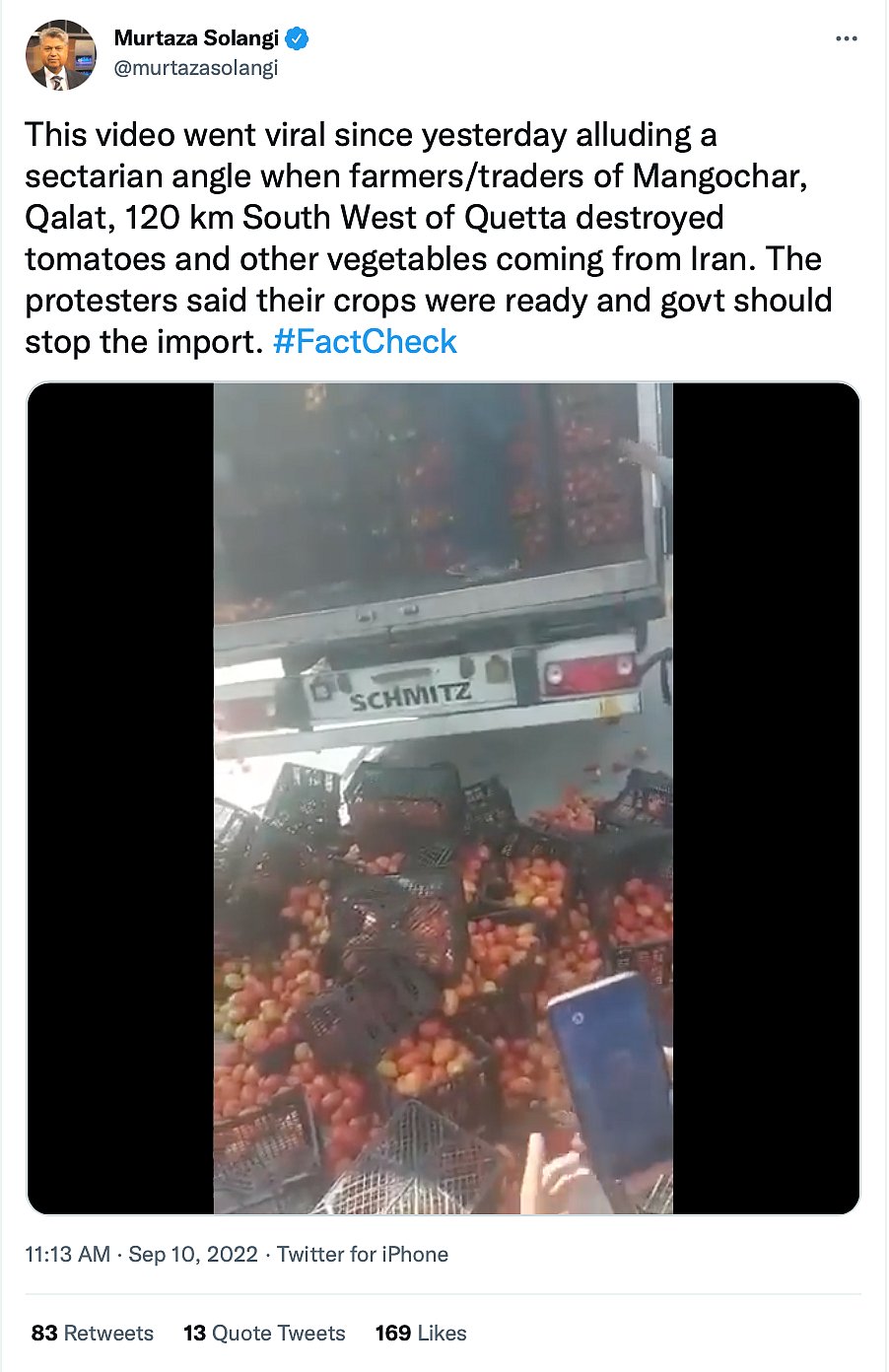 Fact-Check | Media Outlets Share Clip Of Pak Farmers Throwing Tomatoes ...