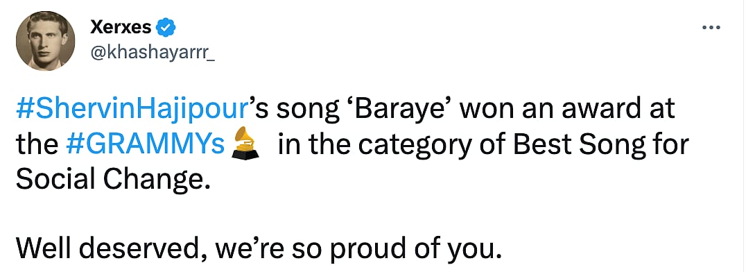 Iran’s Protest Anthem ‘Baraye’ Wins Best Song for Social Change at 2023 ...
