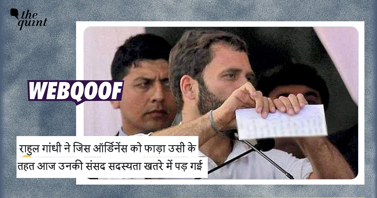 Fact-Check: Does The Image Show Rahul Gandhi Tearing the 2013 Ordinance ...