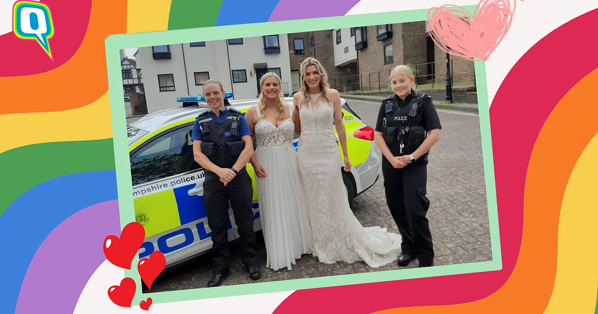 Uk Police Officers Offer A Ride To The Brides After Their Coach Broke Down
