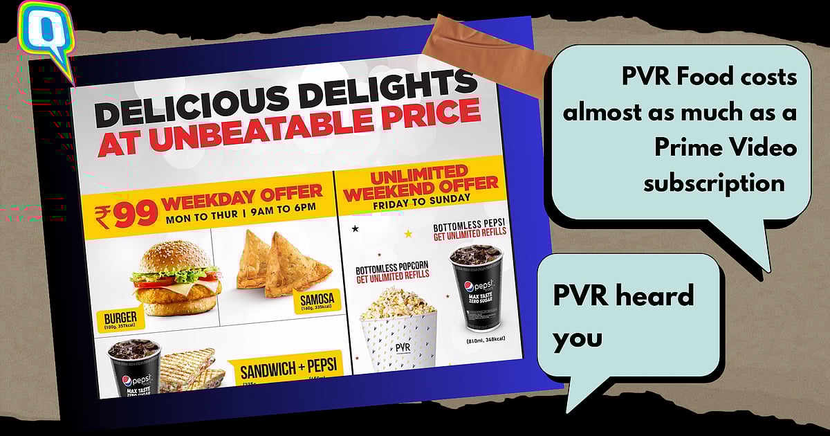 PVR Responds To The Quint Journalist's Criticism of Food Prices; Announces Affordable Offers