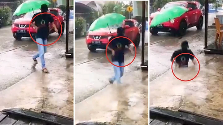 Fact-Check | Video of a Man ‘Falling Into a Puddle’ Is Fake