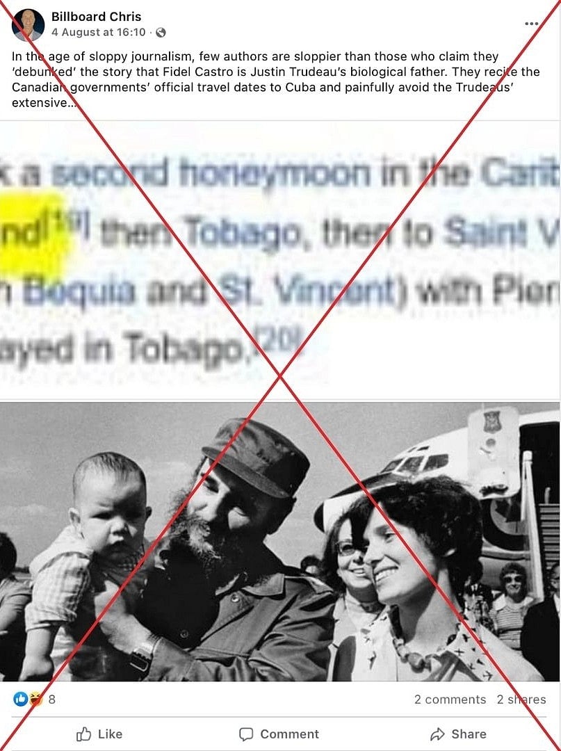 Viral Posts Calling Canadian PM Justin Trudeau the Son Late Cuban ...
