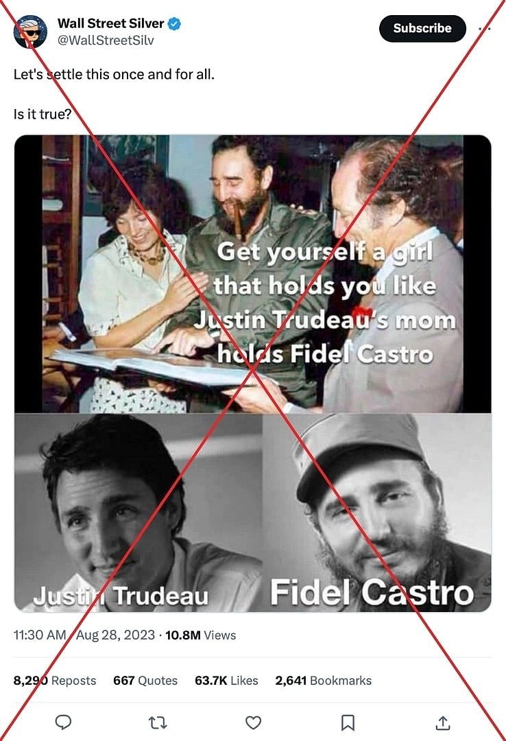 Viral Posts Calling Canadian PM Justin Trudeau the Son Late Cuban ...