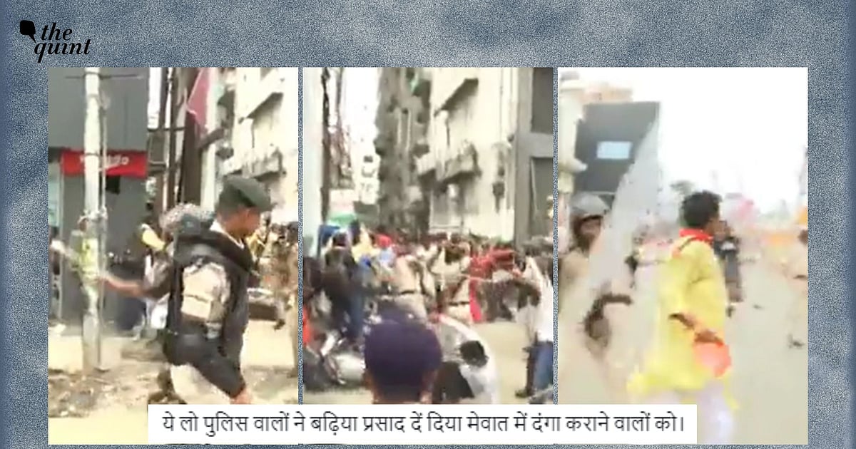Fact-Check | Does This Video Show Police Personnel Beating Rioters in Haryana’s Mewat? No!