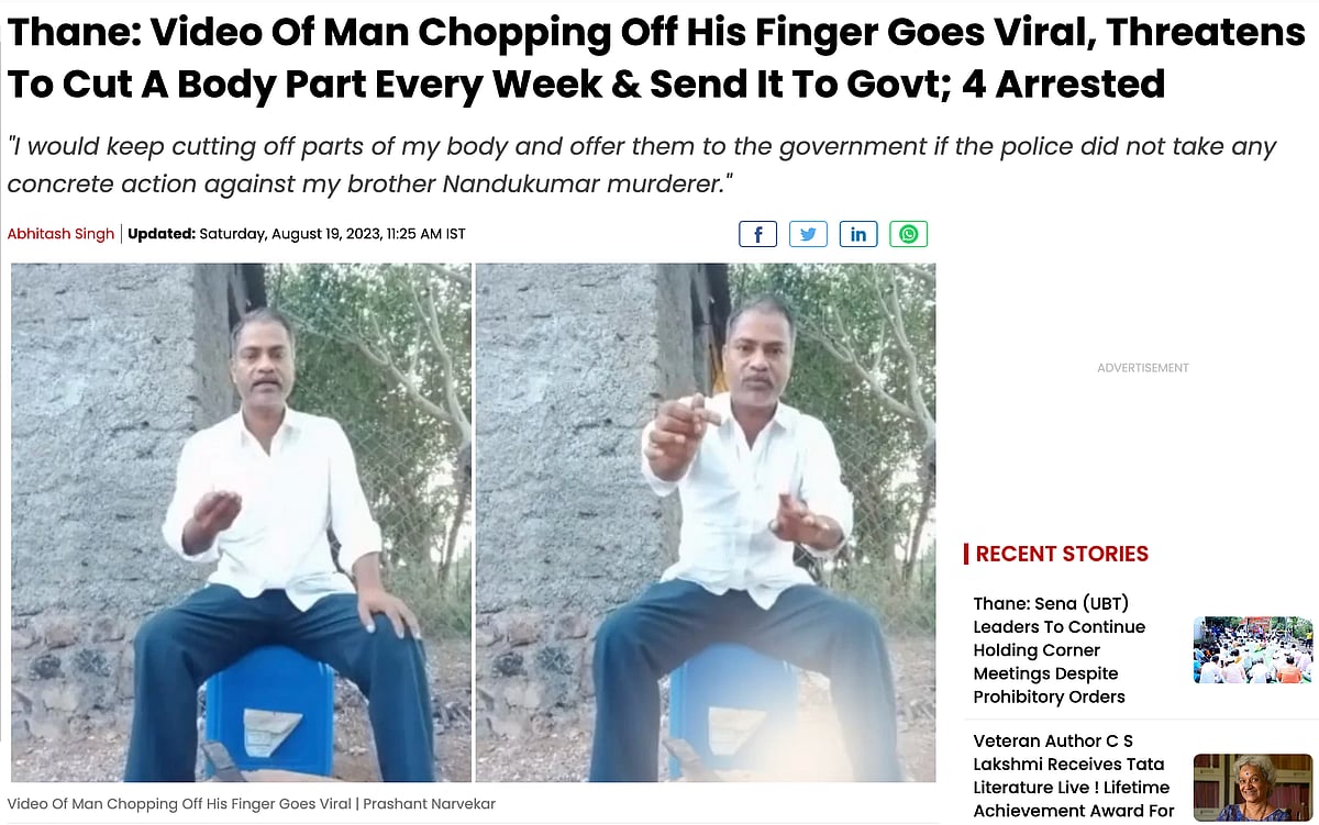 Fact-Check | Video Showing Man Cutting Off Finger Shared With ...