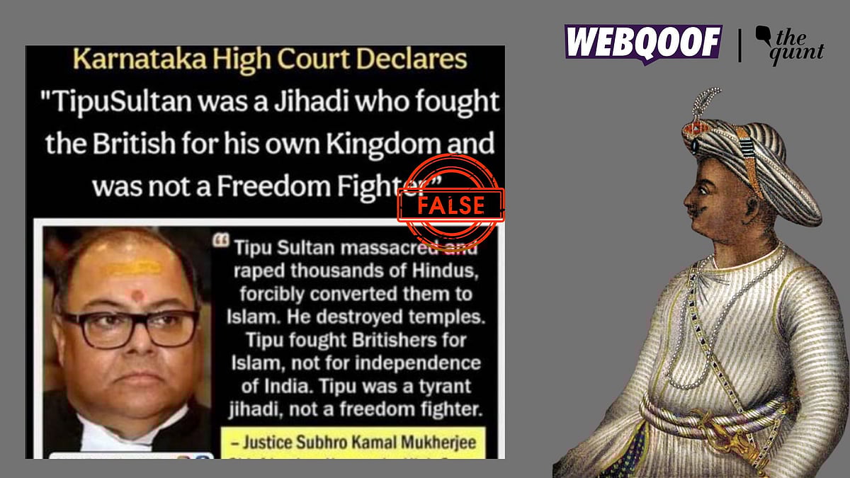 Fact-Check | Did Karnataka High Court Declare Tipu Sultan as a ‘Jihadi ...