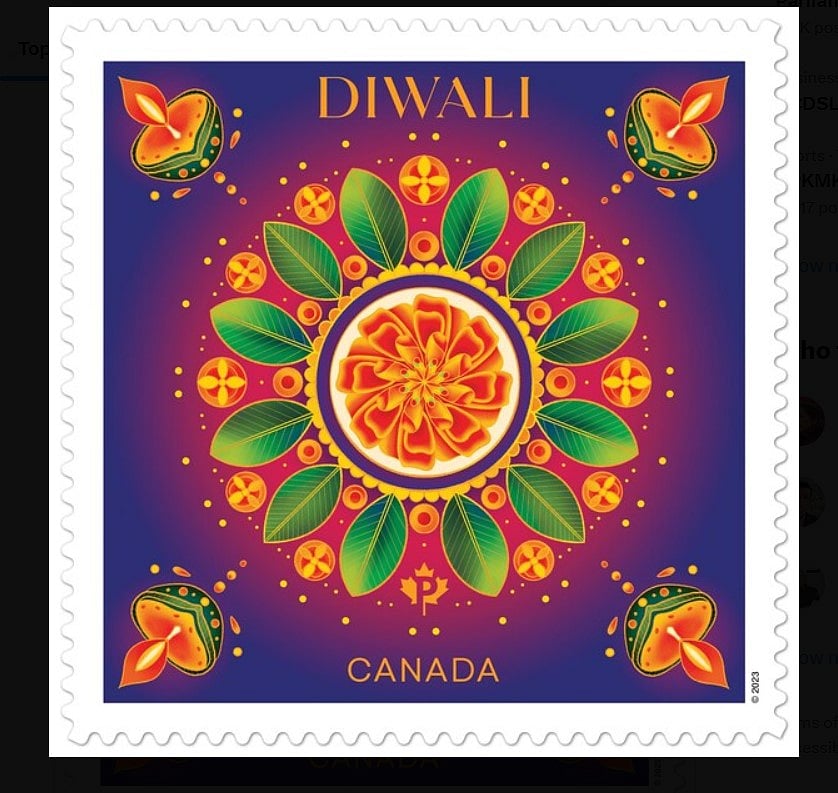 Canada Post Unveils New Diwali Stamp: Celebrating the Festival of Lights!