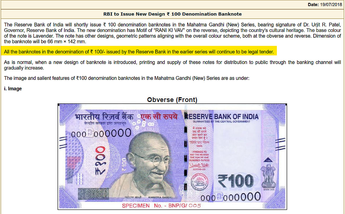 Fact-Check | Did RBI Withdraw Old Series of Rs 100 Banknotes? No, Viral ...