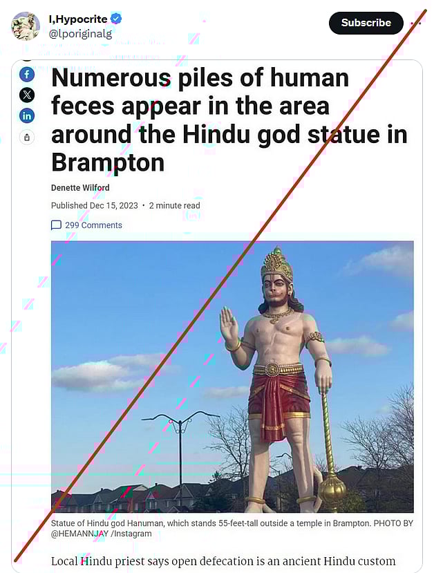 Fact-check | Altered Report of 'Human Faeces Found Near Hindu God ...