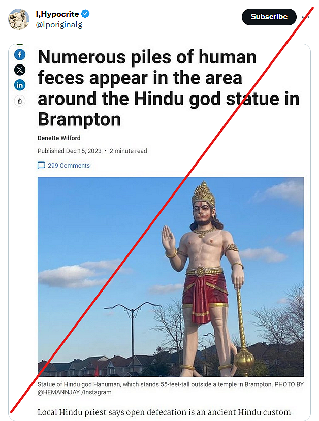 Fact-check | Altered Report of 'Human Faeces Found Near Hindu God ...