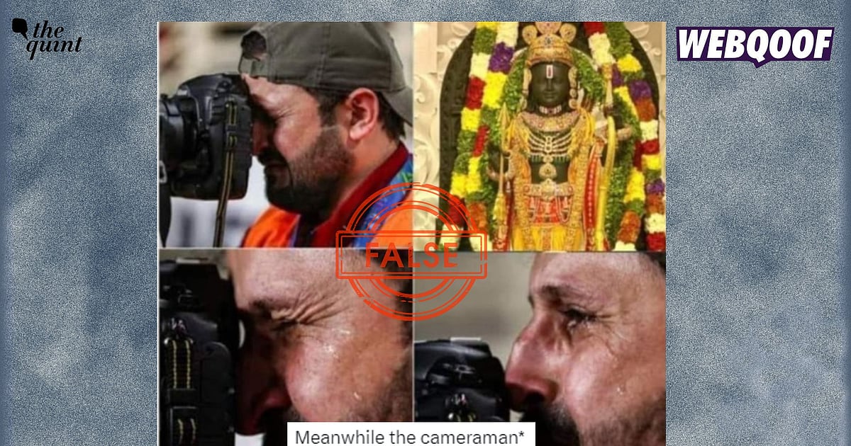 Fact-Check | Does This Image Show a Man Crying While Clicking Photo of ...