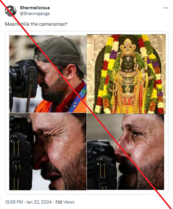 Fact-Check | Does This Image Show a Man Crying While Clicking Photo of ...