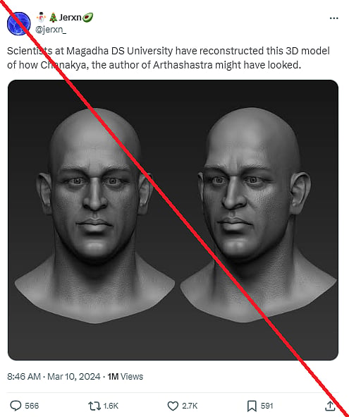 Fact-Check | No, This Image Does Not Show 3D Model of Chanakya Made by ...