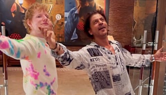 Watch: Actor Shah Rukh Khan Recreates His Iconic Pose With Singer Ed ...