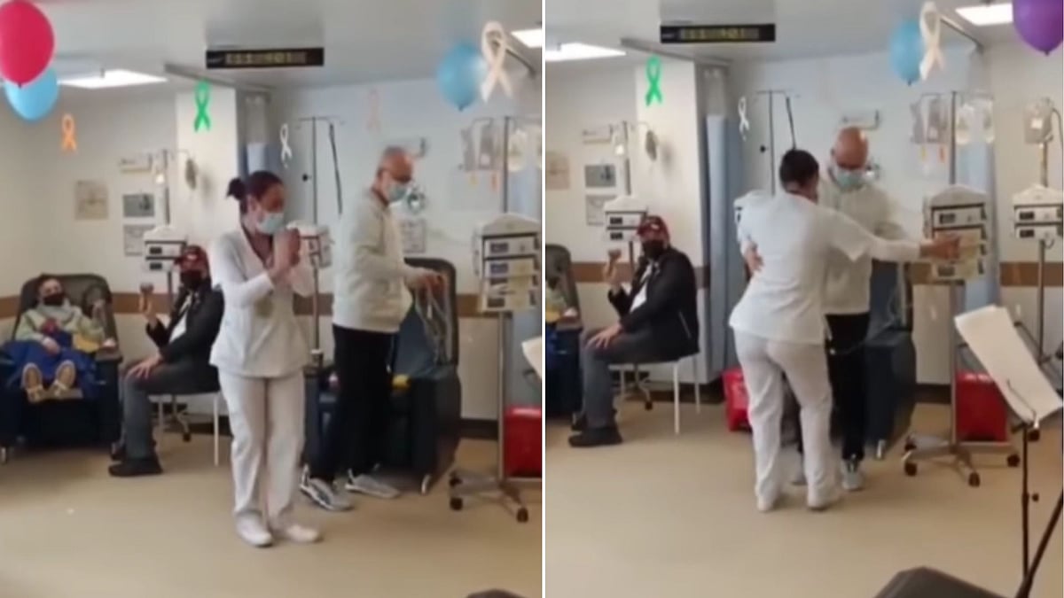 Nurse Dances With Cancer Patient to Cheer Him up Amid Chemotherapy Session