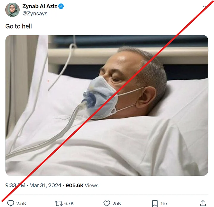 Fact-check | AI-Generated Image of Benjamin Netanyahu on Hospital Bed ...