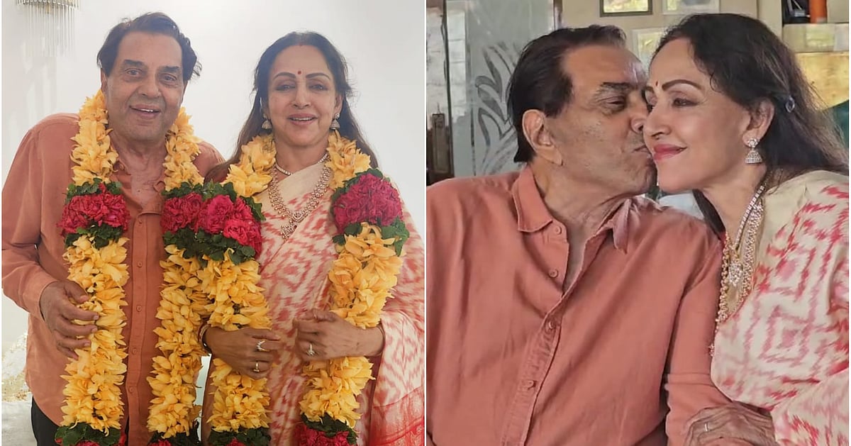In Pics: Hema Malini and Dharmendra Celebrate Their 44th Wedding Anniversary