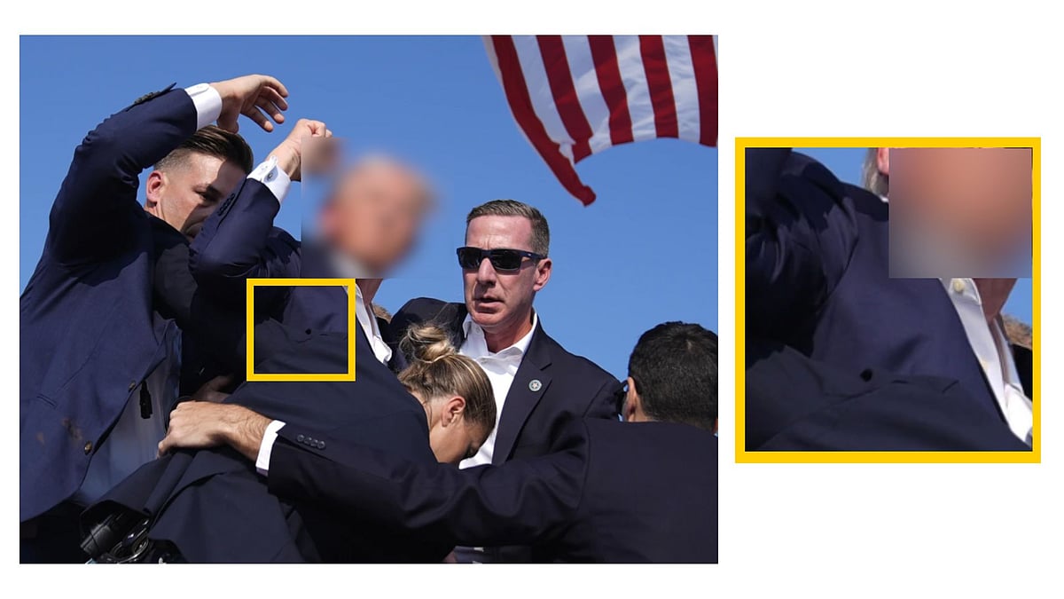 Fact-Check | No, This Image Doesn’t Show Bullet Hole in Donald Trump’s Coat